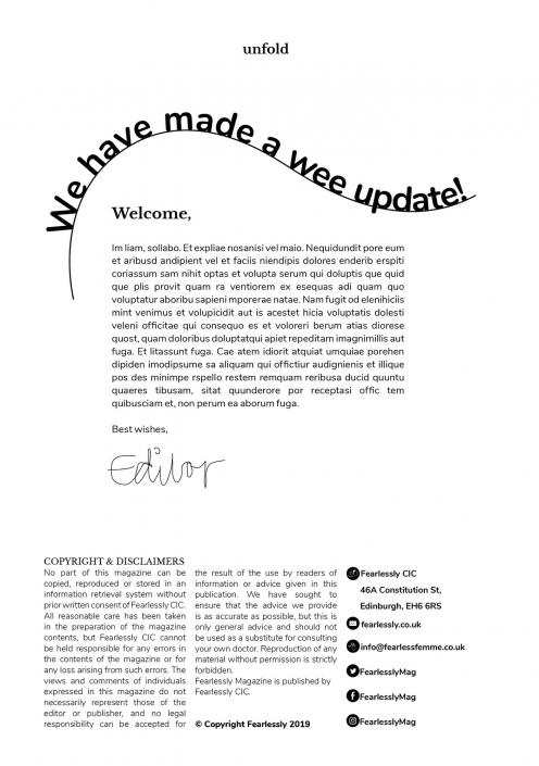 Fearlessly Magazine design experimentation | Graphic design | Ida Henrich